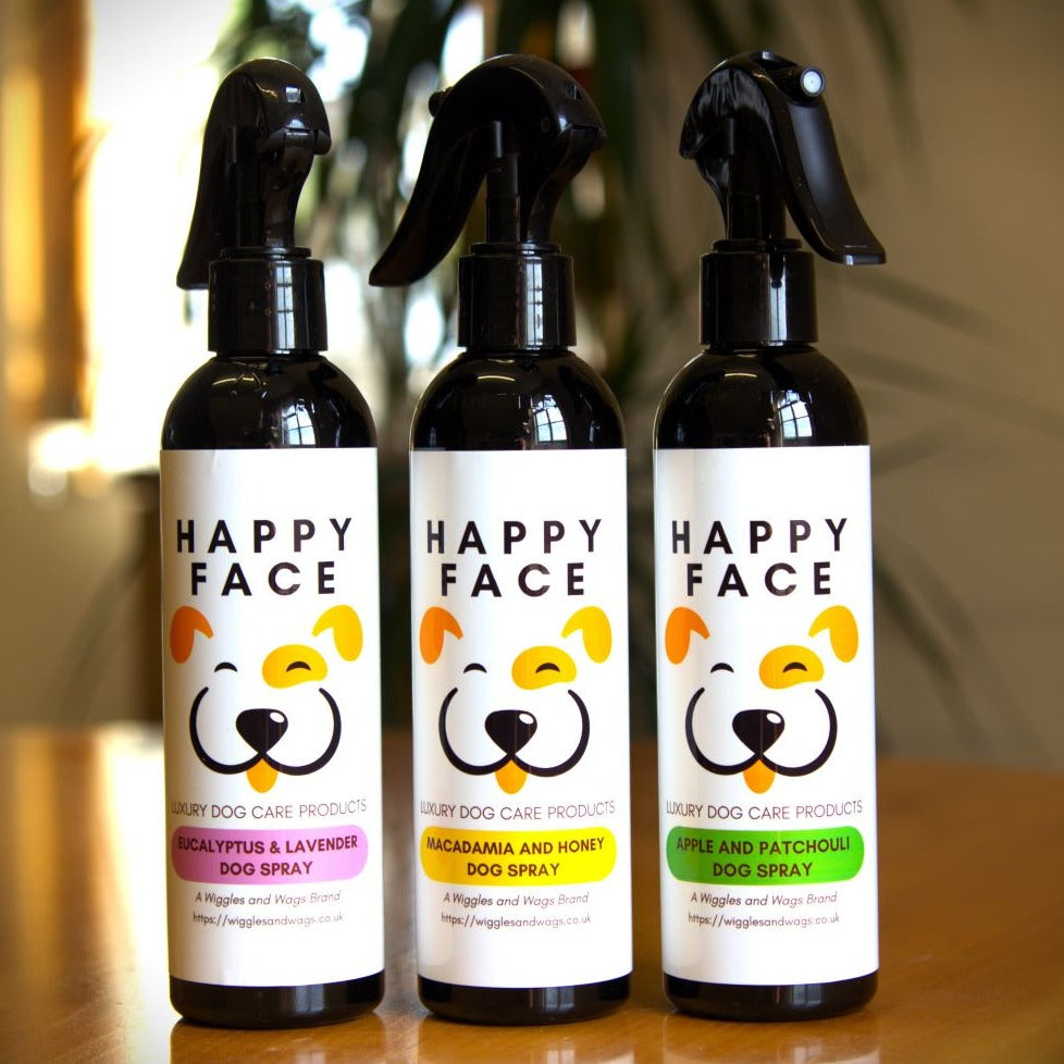 Dog Deodorant Spray | Happy Face | Vegan | Conditioner – wiggles and wags